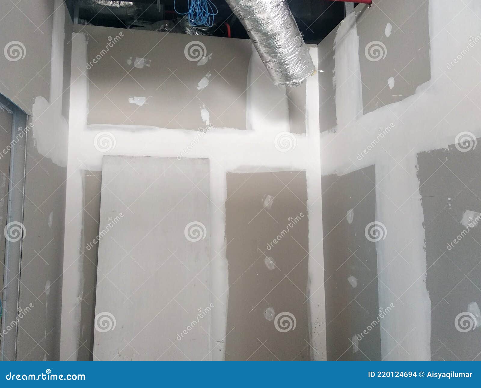 Drywall Installation Work in Progress by Construction Workers at the ...