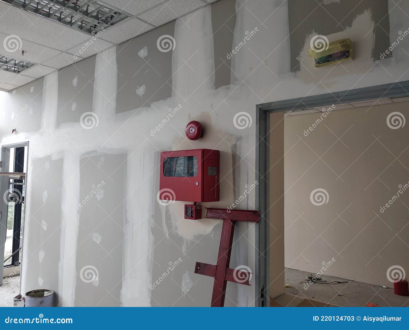 Drywall Installation Work in Progress by Construction Workers at the ...