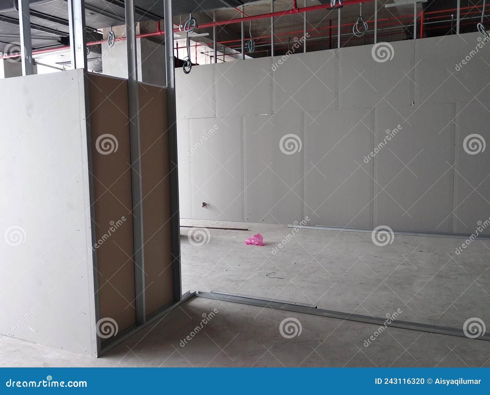 Drywall Installation Work in Progress by Construction Workers at the ...