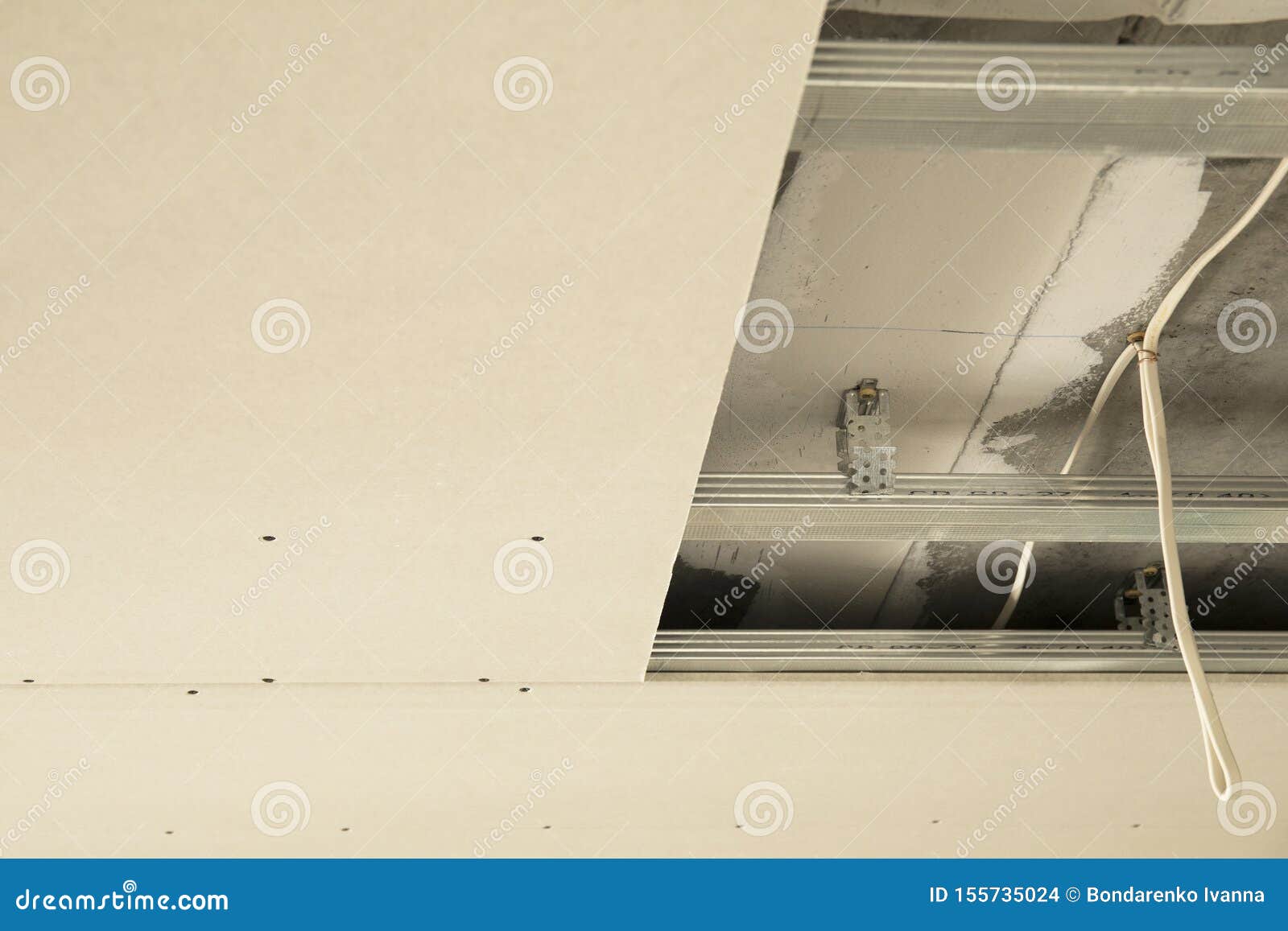 Drywall Installation Work in Progress by Construction Workers at the ...