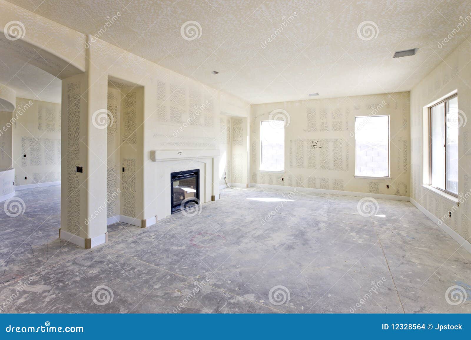 Drywall in a Newly Constructed House Stock Photo - Image of ...