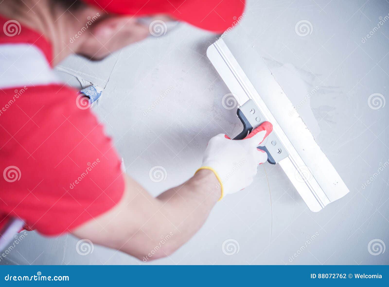 Drywall Patch by Worker stock photo. Image of patching - 88072762