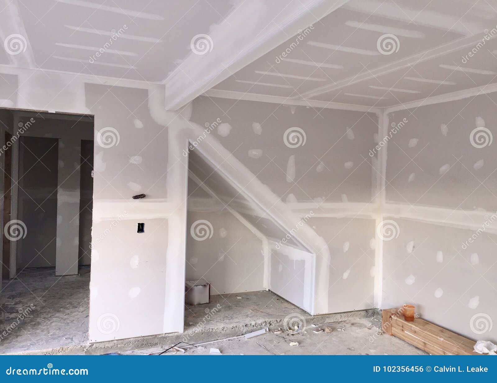 Drywall Installation Project Stock Photo - Image of ceiling, carpentry ...