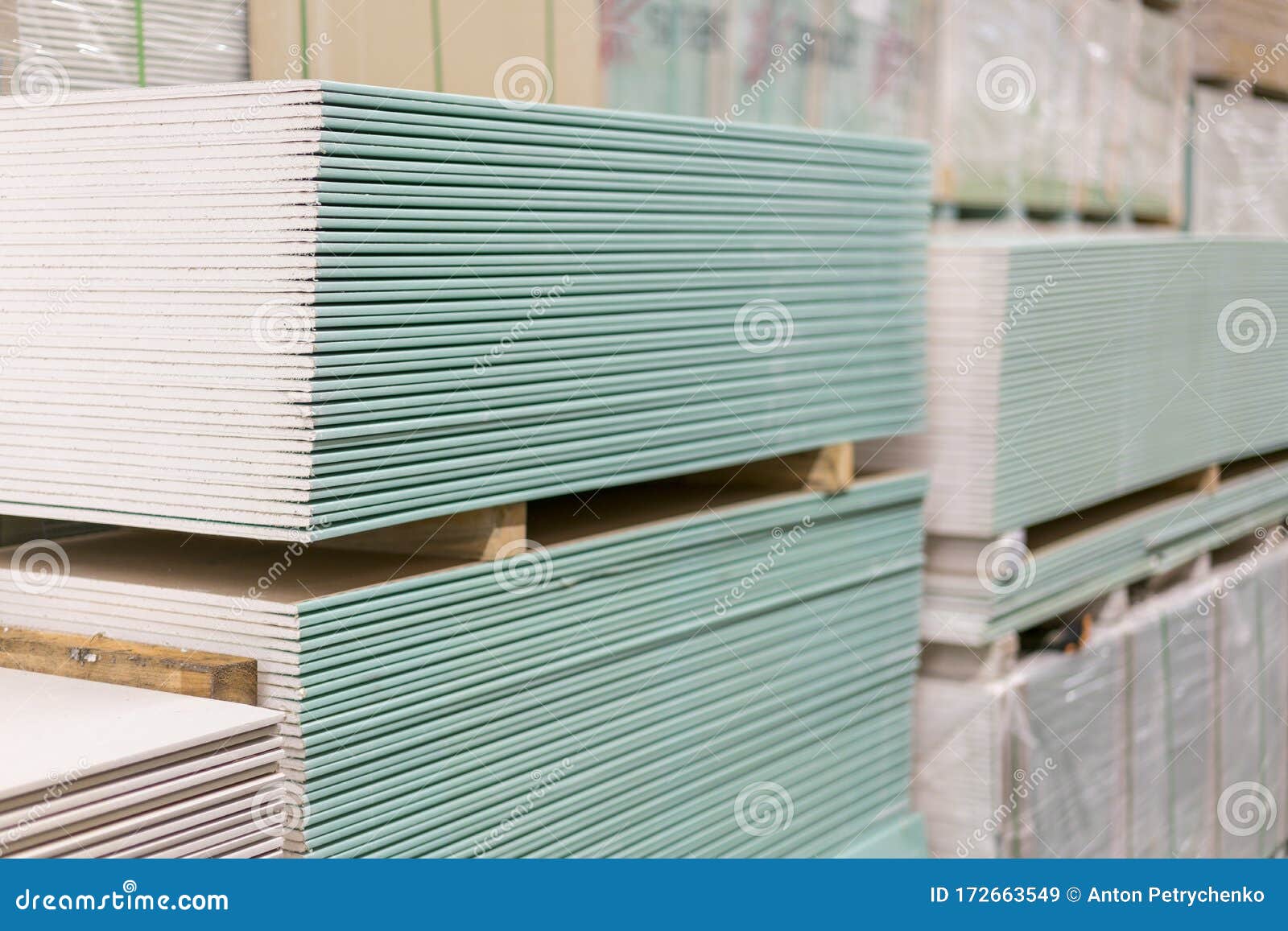 Drywall Racks in a Hardware Store. Repair and Construction Concept ...