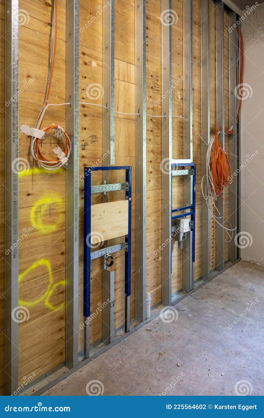 In Drywall Run the Power Cables for the Sockets and a Cistern ...