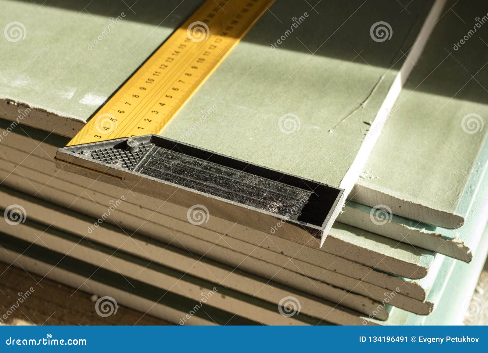 Drywall Sheet Measurement. the Stack of Gypsum Board Preparing for ...