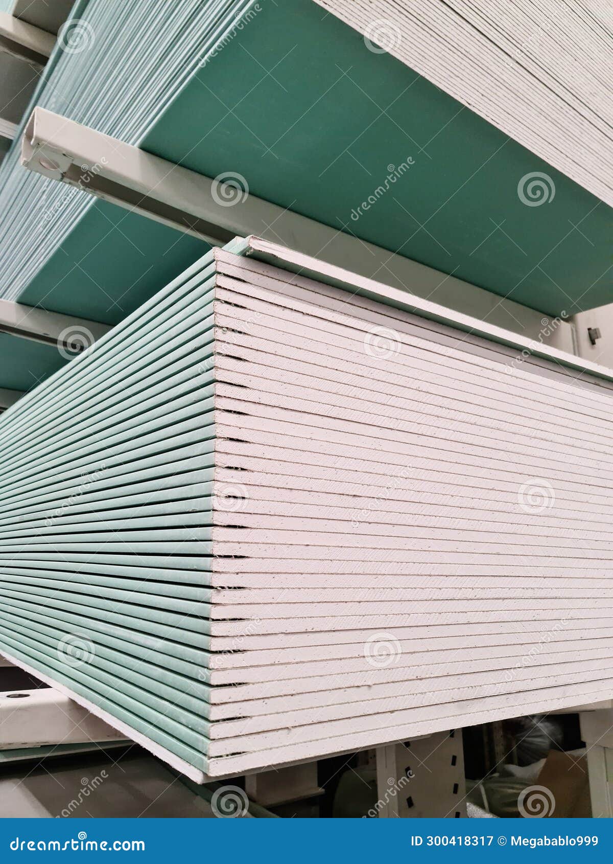 Drywall Stacked in Stacks at a Hardware Warehouse, Vertical Stock Image ...