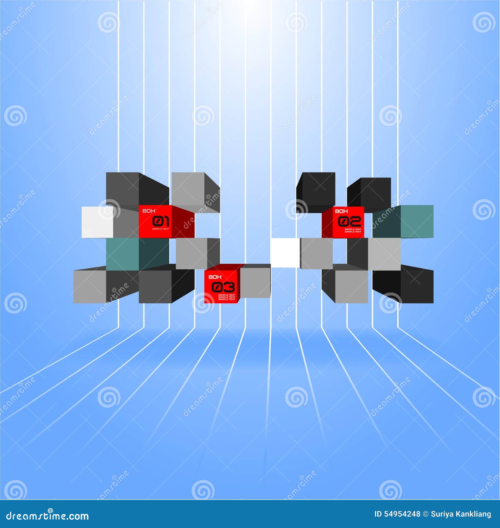 3Ds boxes stock vector. Illustration of abstract, design - 54954248