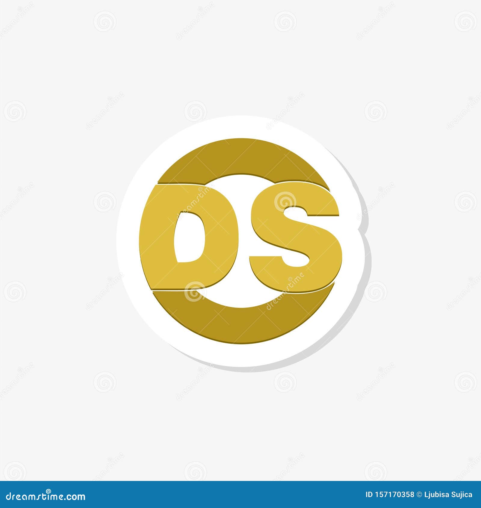 DS D S Golden Letter Sticker Logo Design Stock Vector - Illustration of ...