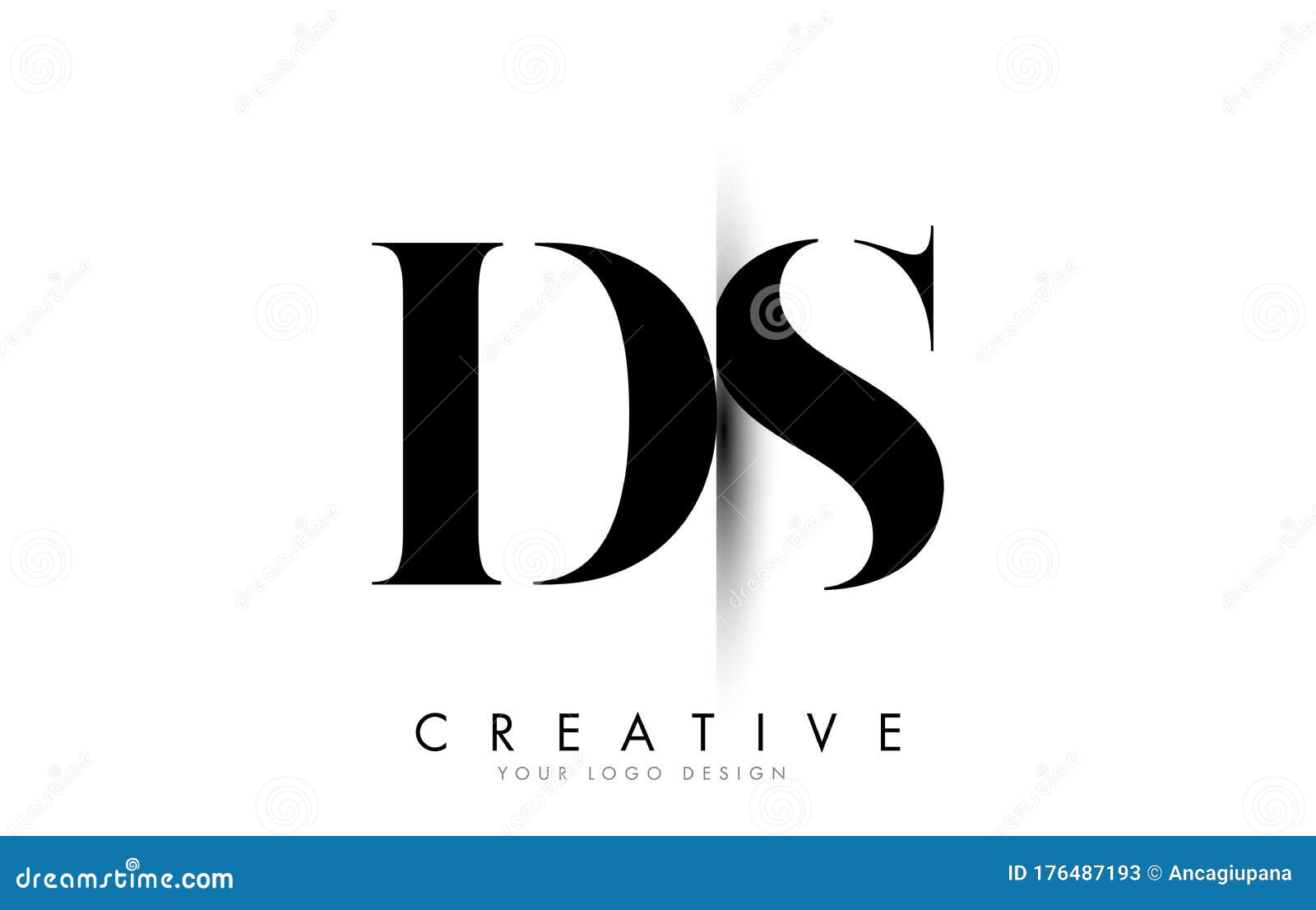 DS D S Letter Logo with Creative Shadow Cut Design Stock Vector ...