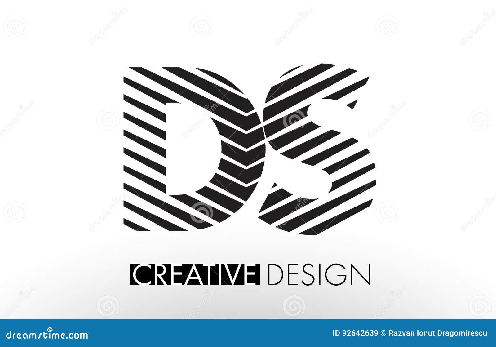 DS D S Lines Letter Design with Creative Elegant Zebra Stock Vector ...