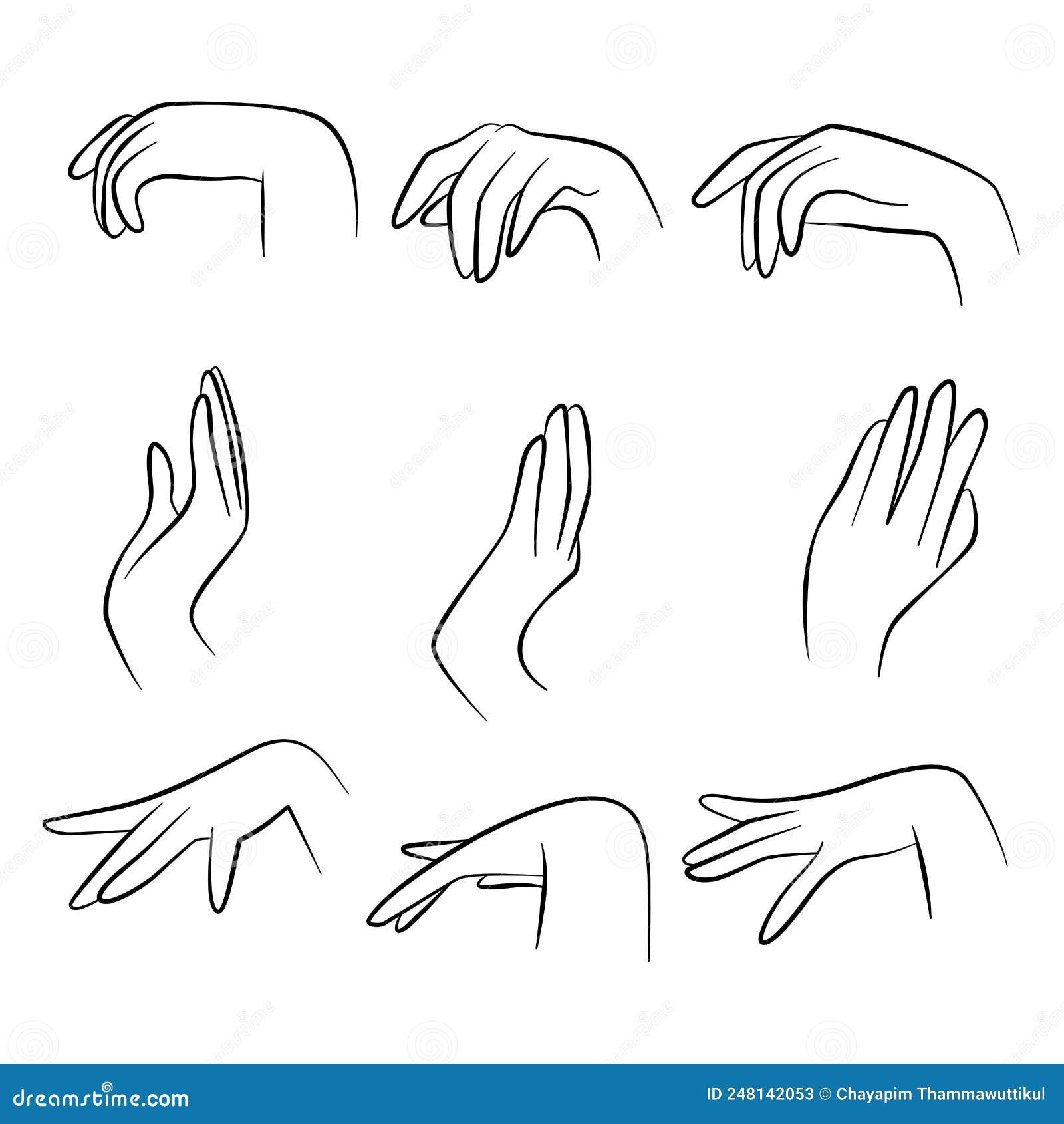 DS053 Hand set element V03 stock vector. Illustration of vector - 248142053