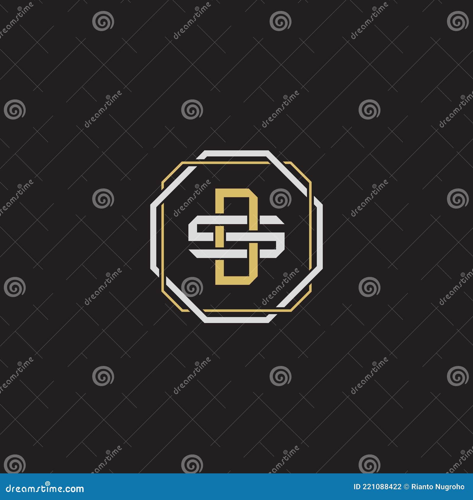 DS Initial Letter Overlapping Interlock Logo Monogram Line Art Style ...