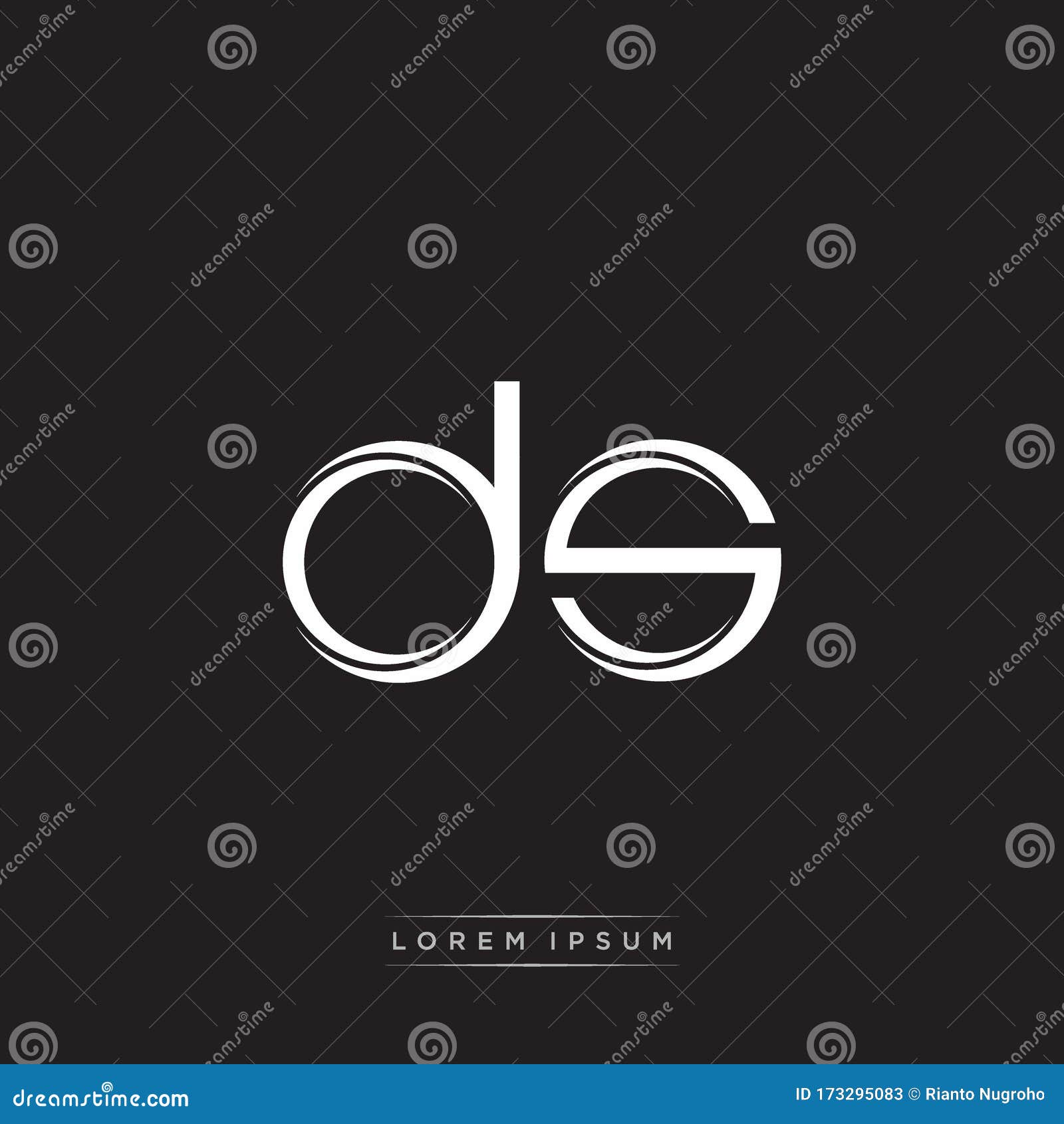 DS Initial Letter Split Lowercase Logo Modern Monogram Template ...