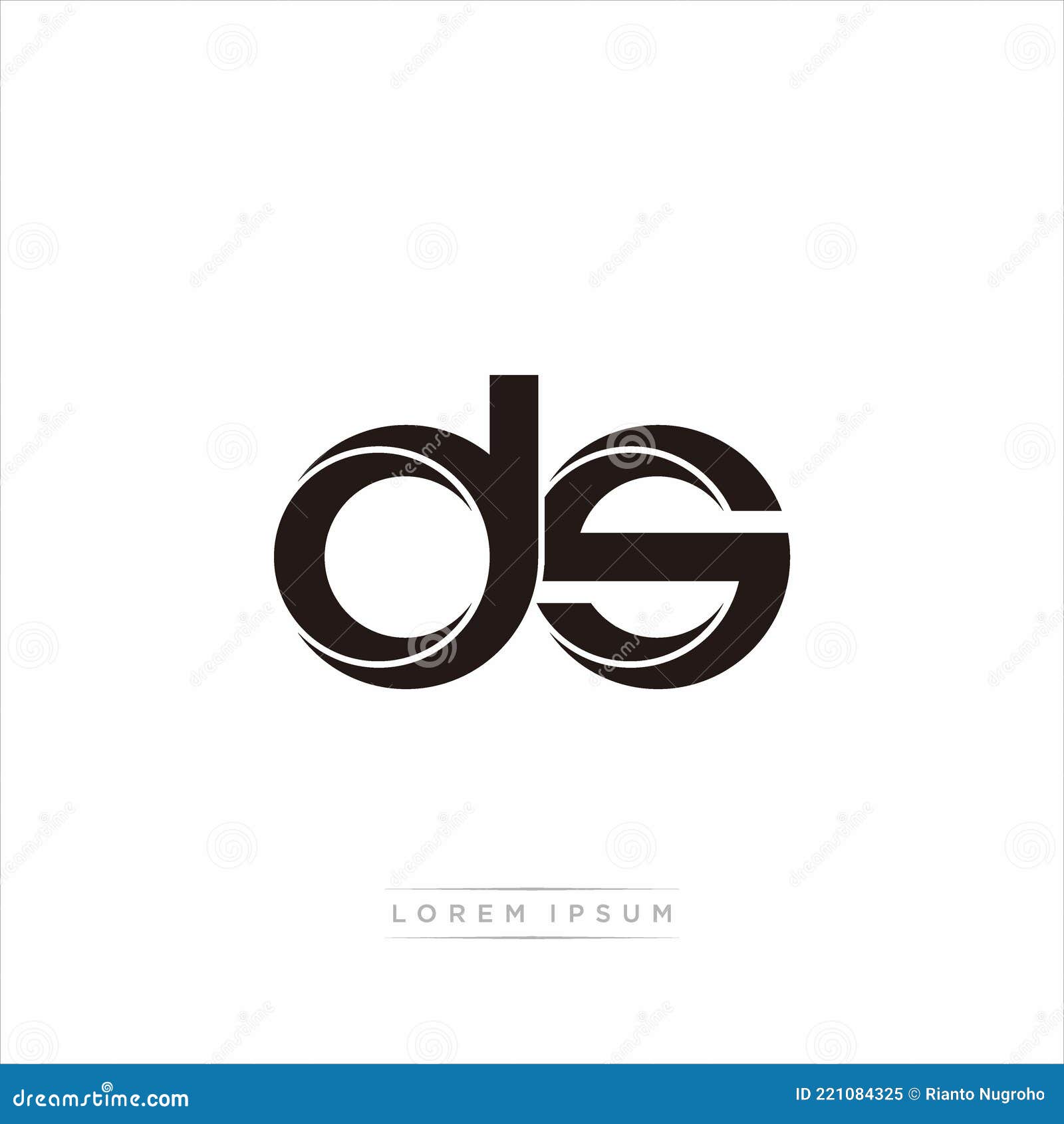 Ds Initial Letter Split Lowercase Modern Monogram Linked Outline ...