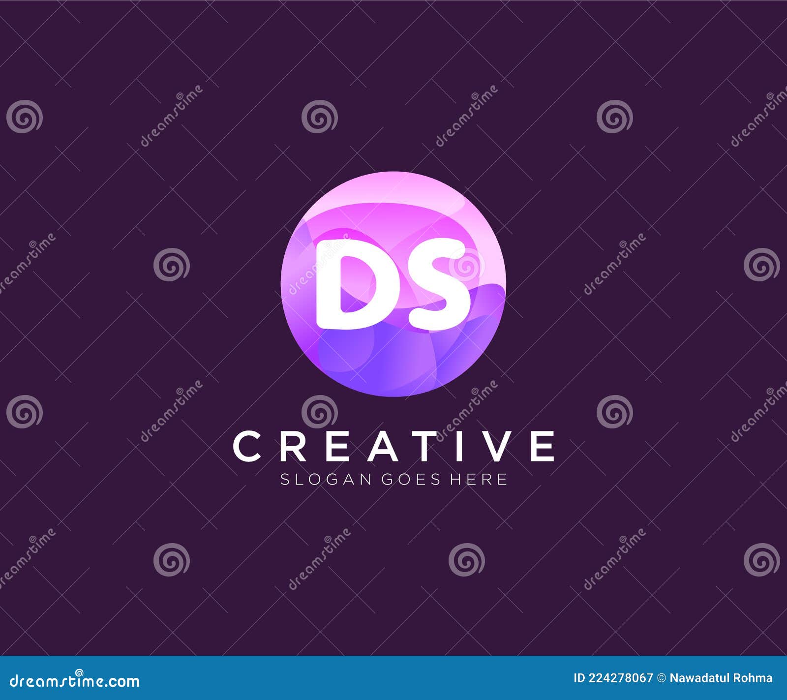 DS Initial Logo with Colorful Circle Template Vector Stock Vector ...
