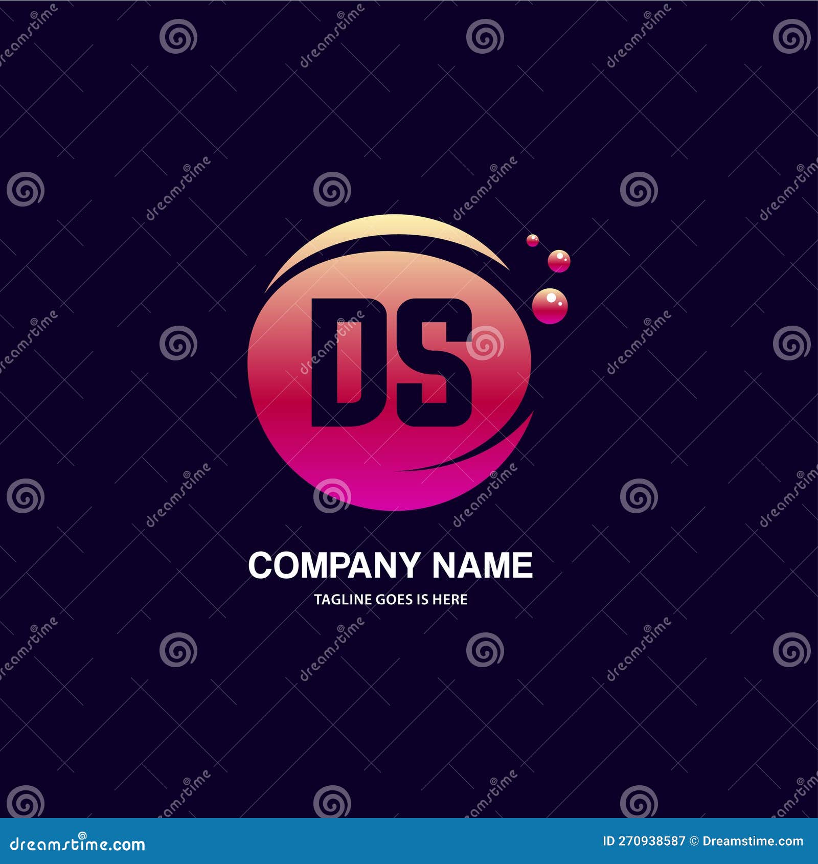 DS Initial Logo with Colorful Circle Template Vector Stock Vector ...