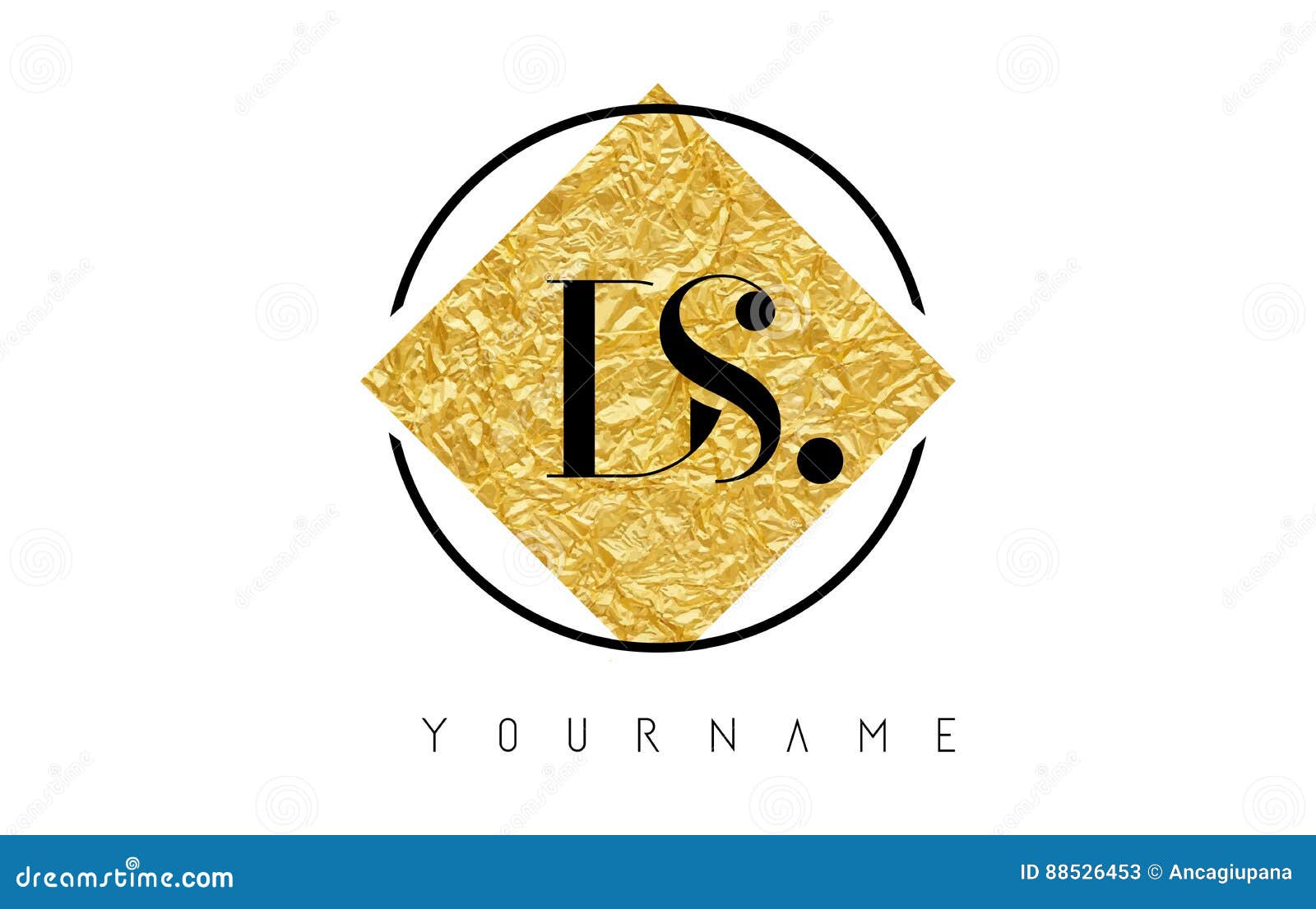 DS Letter Logo with Golden Foil Texture. Stock Vector - Illustration of ...