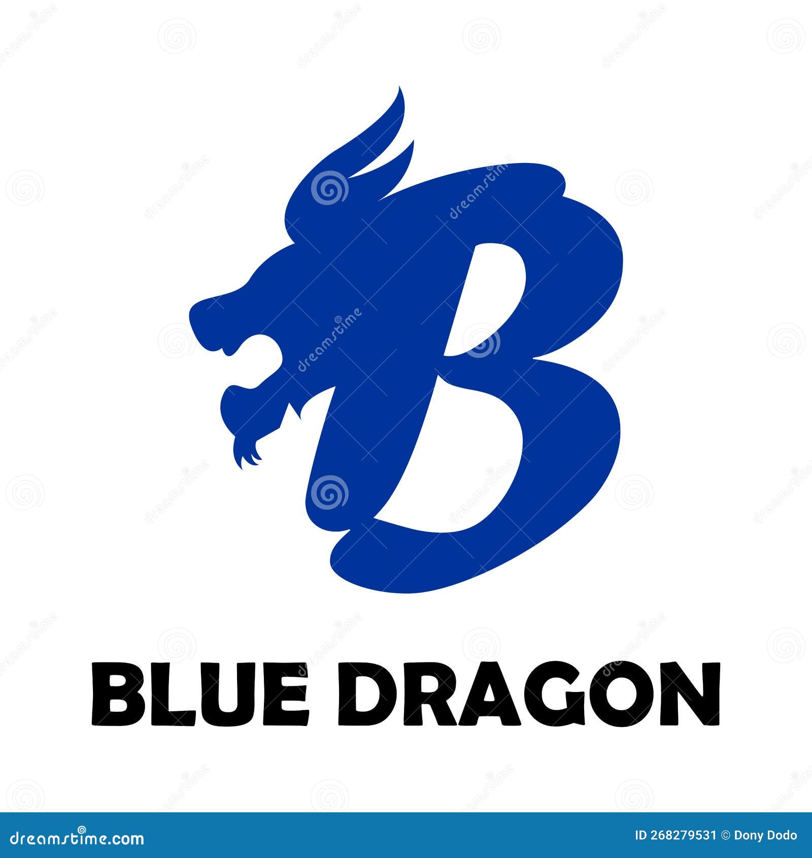 Abstract Letter B and Dragon Head Logo Design Vector Template. Creative ...