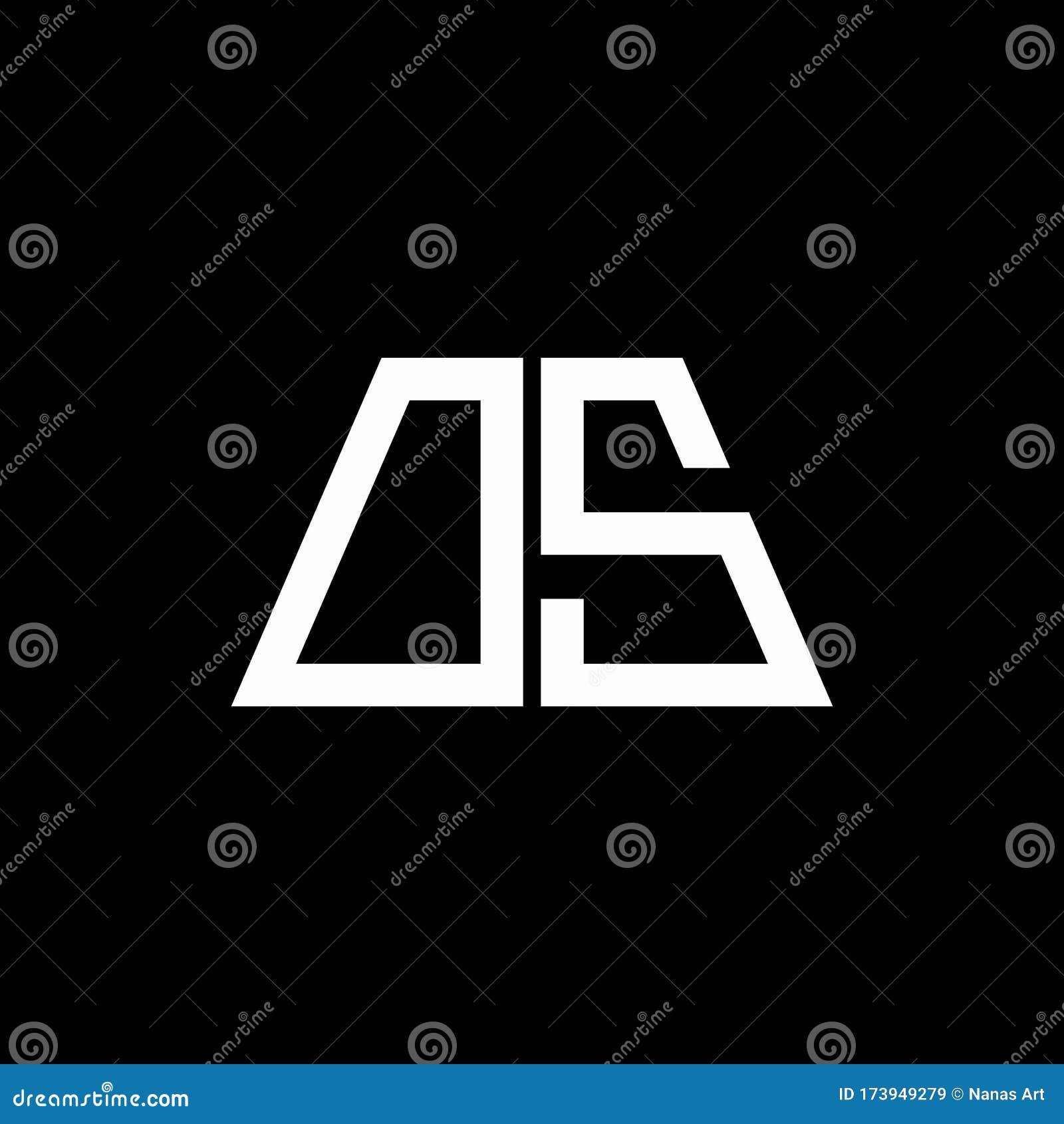 DS Logo Abstract Monogram Isolated on Black Background Stock ...