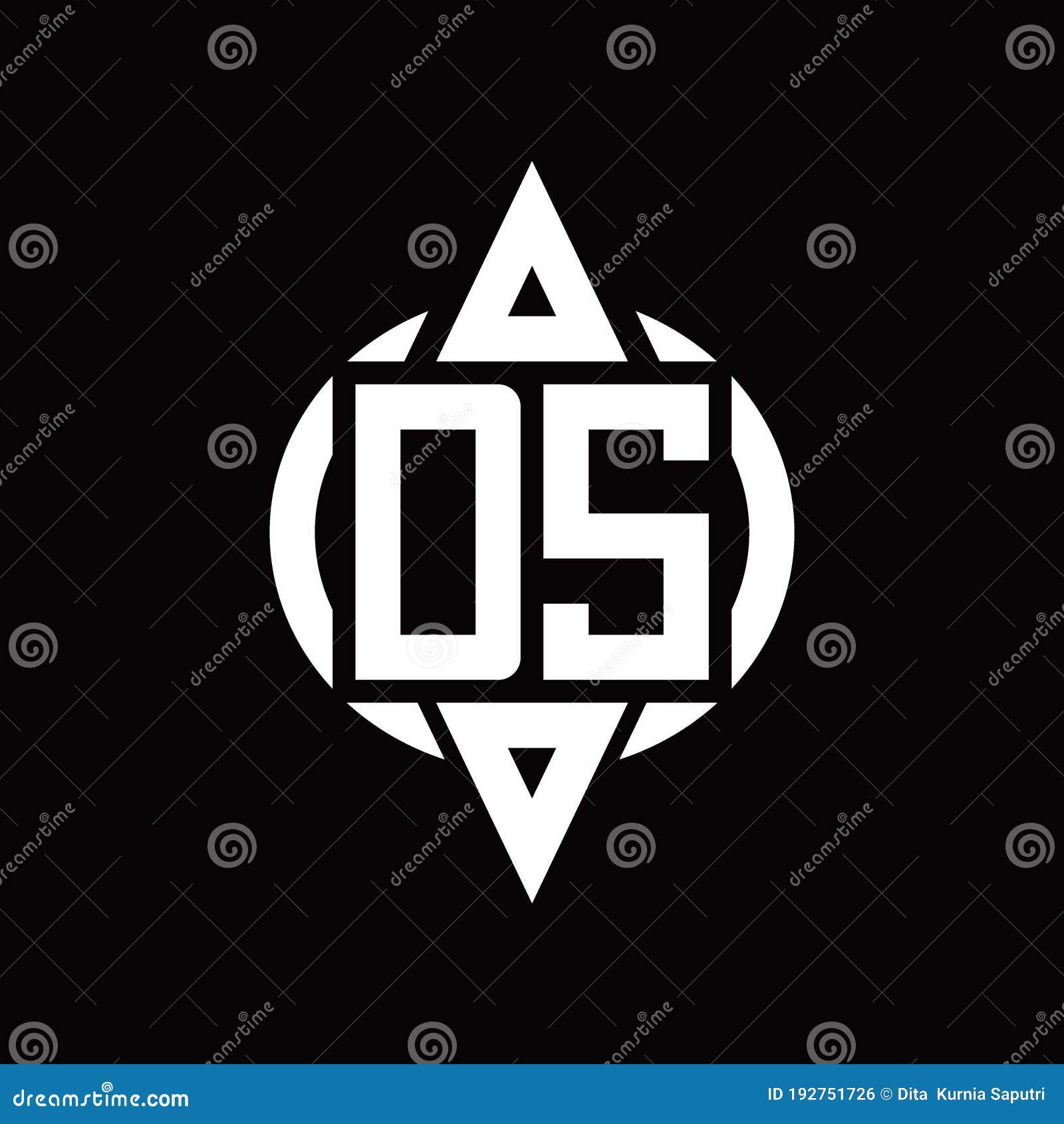 Logo with Circle Rounded Combine Triangle Top and Bottom Side Design ...