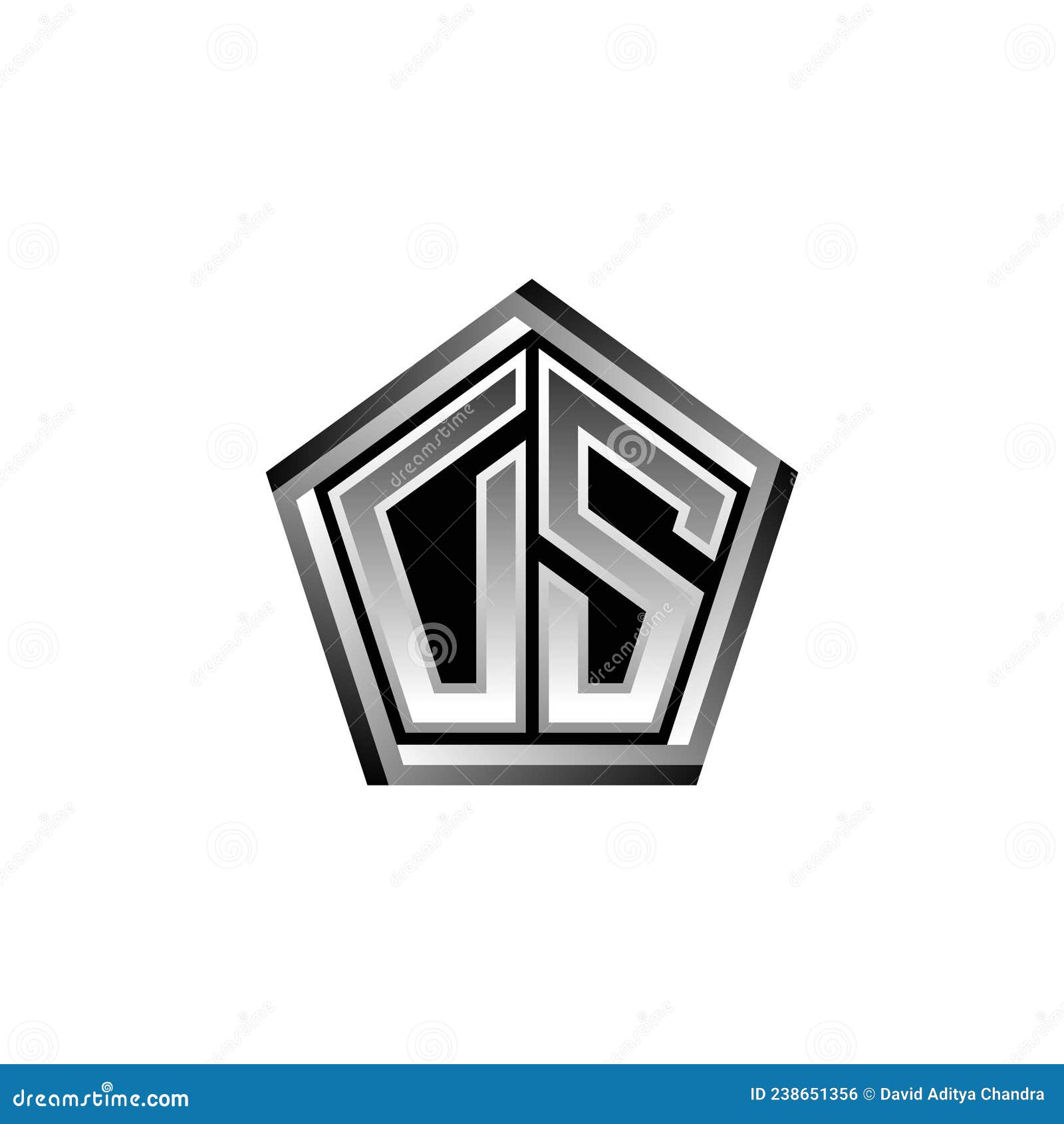 DS Logo Monogram Silver Geometric Modern Design Stock Vector ...
