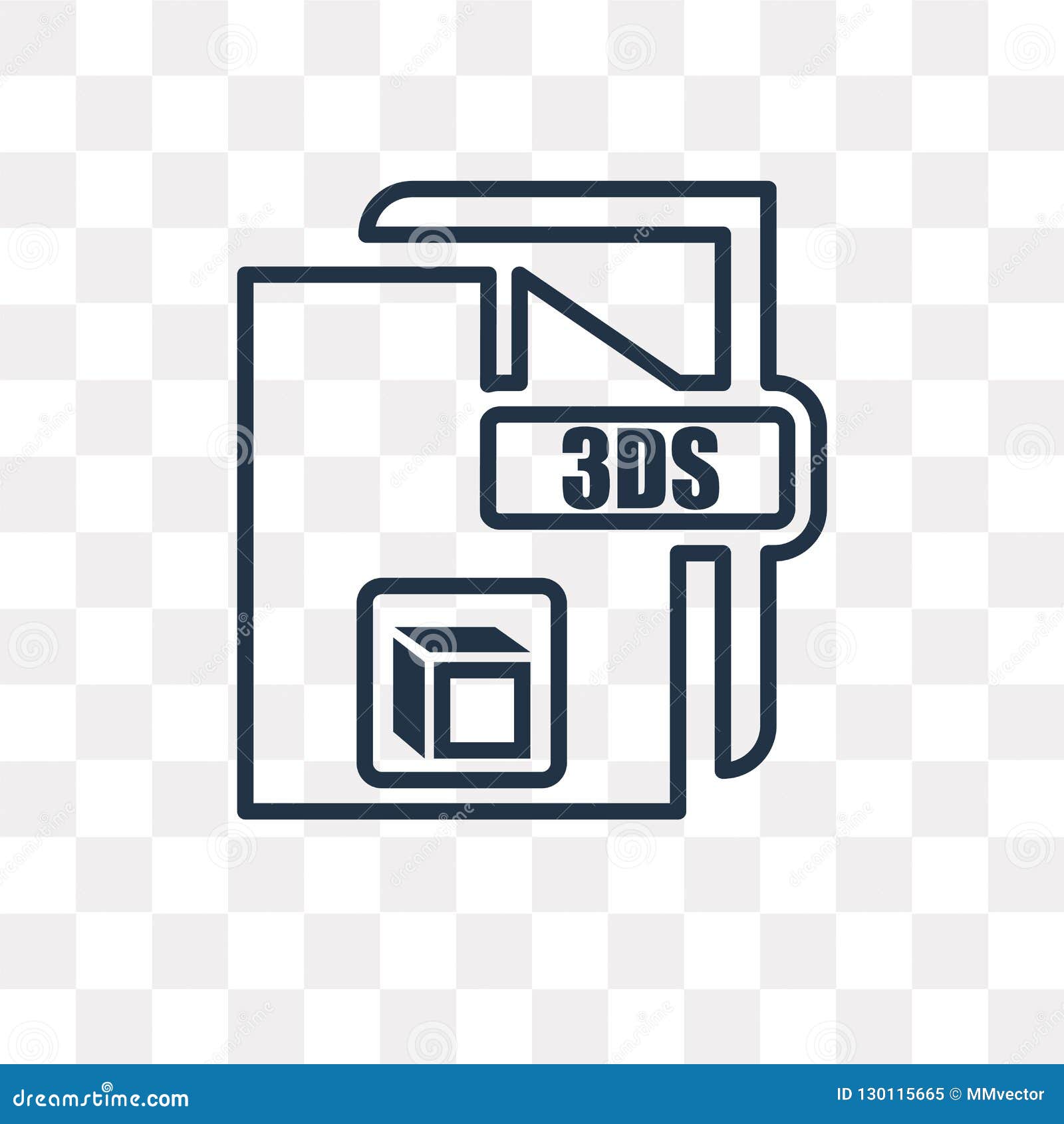 3ds Vector Icon Isolated On Transparent Background, Linear 3ds T Stock ...