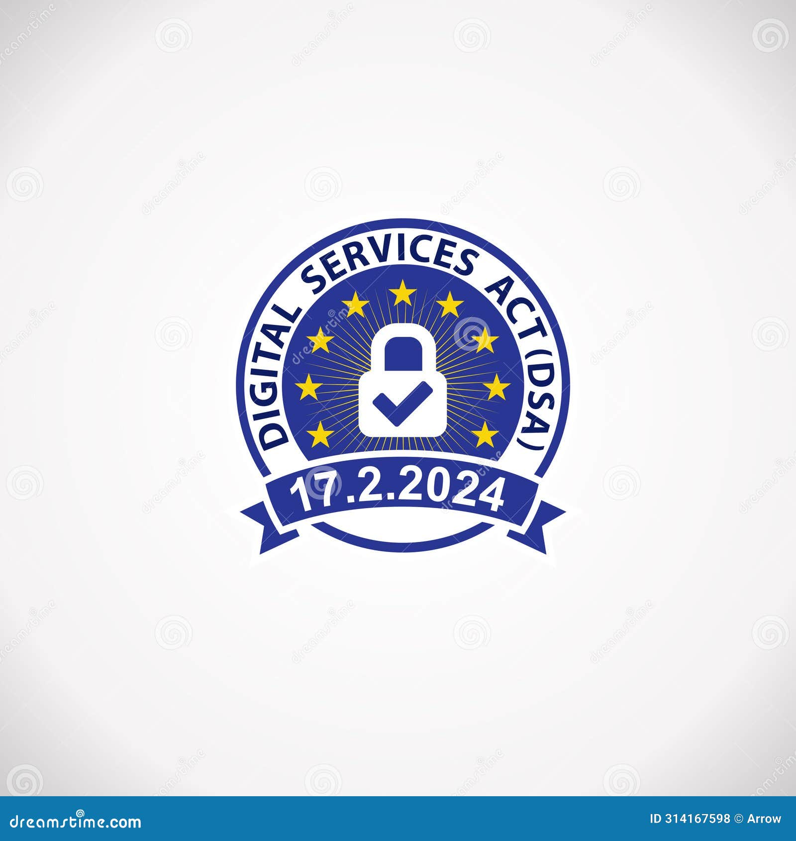 DSA Digital Services Act Notification Rubber Stamp Label Stock Vector ...