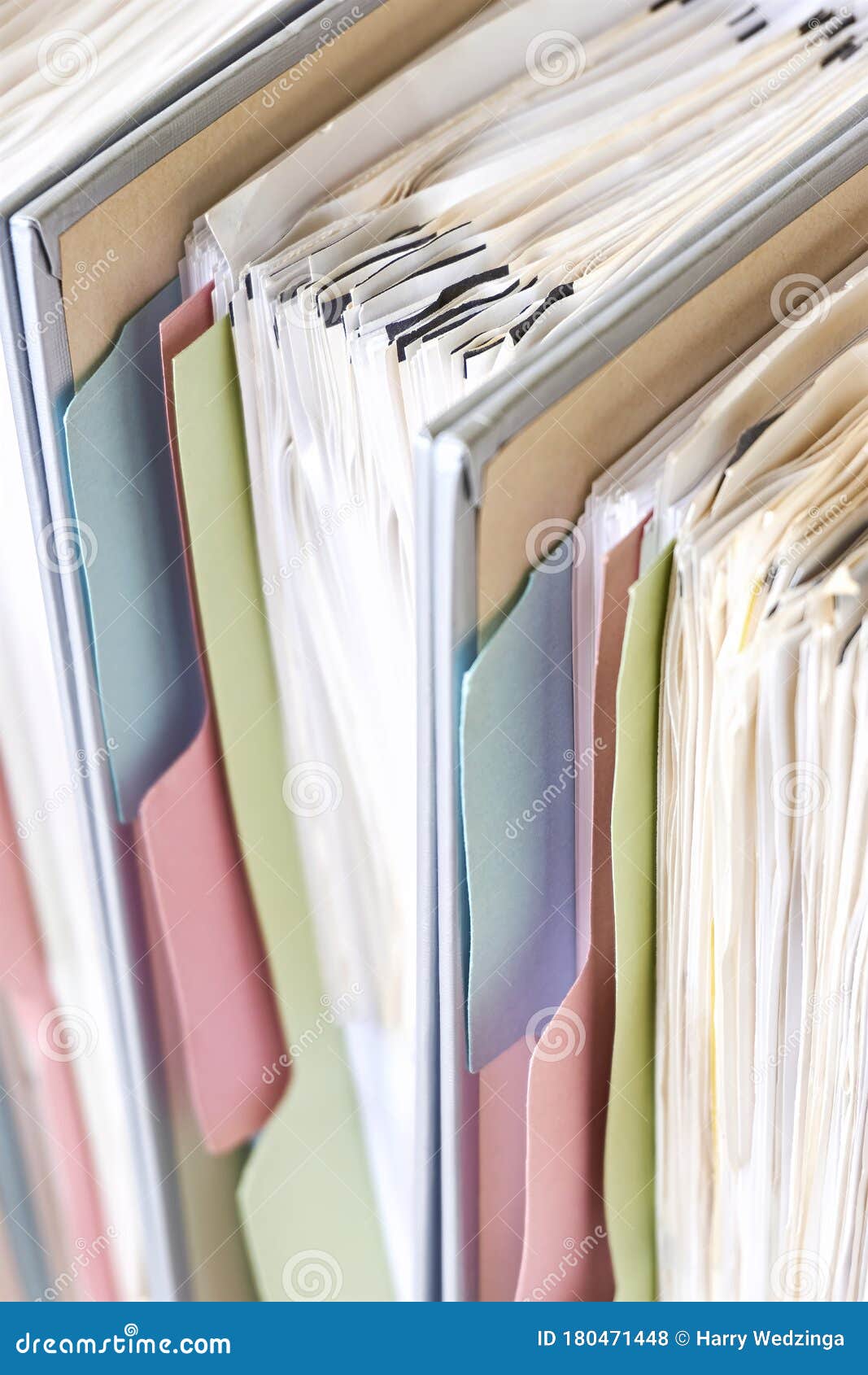 Closeup of Document Binders with Papers and Tabs Stock Photo - Image of ...