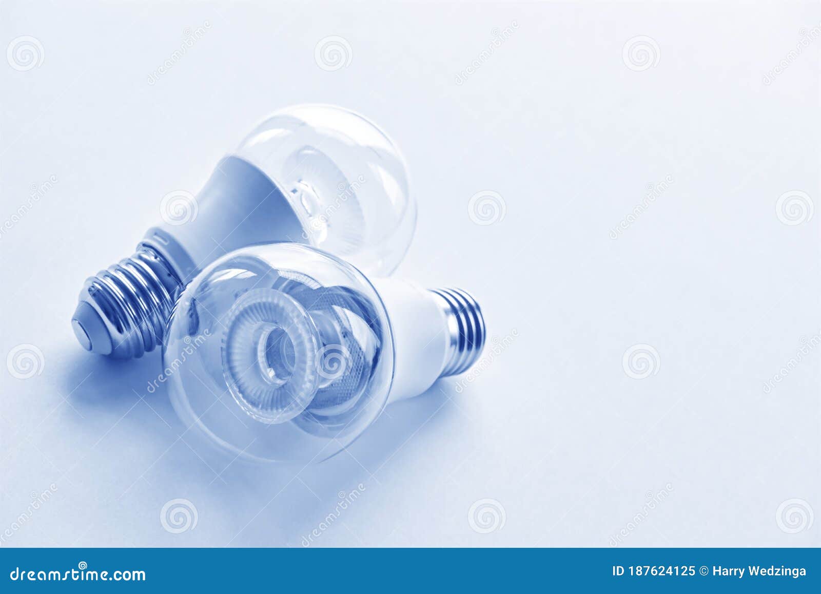 LED Light Bulbs in Monochrome Blue Stock Image - Image of blue ...