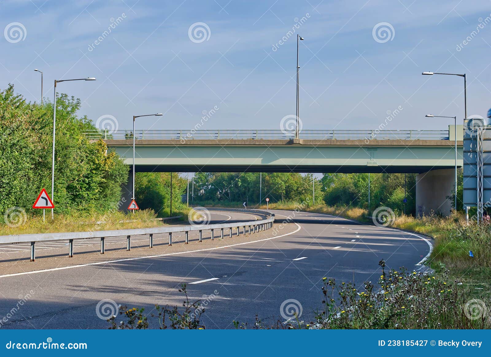 Bridge Over Dual Carriageway in England Stock Image - Image of route ...