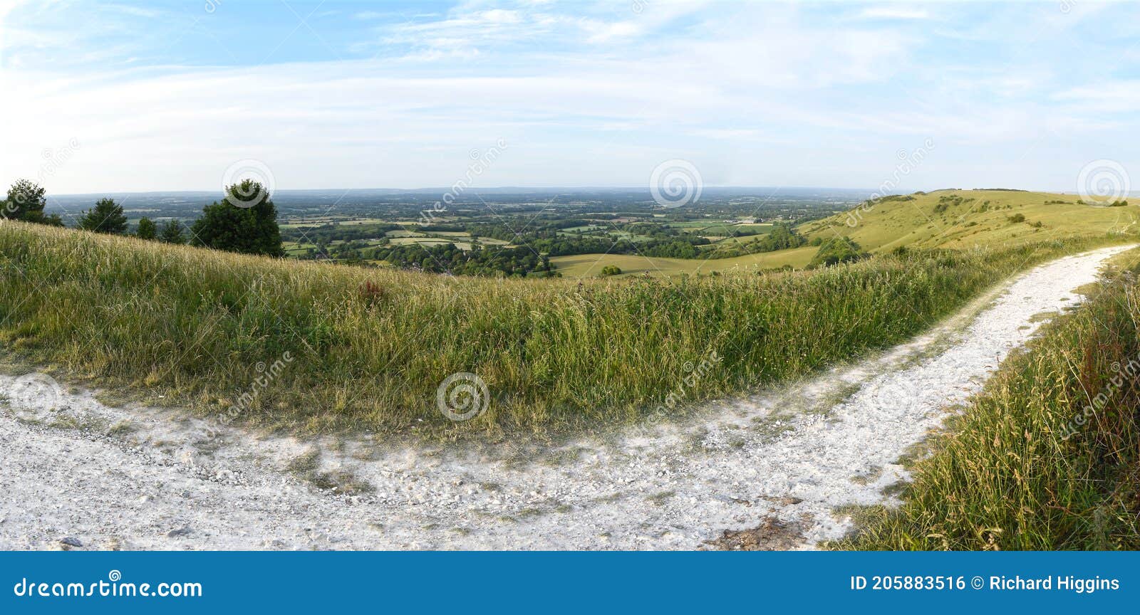 Panoramic View Looking North from Ditchling Beacon, with the Chalky ...