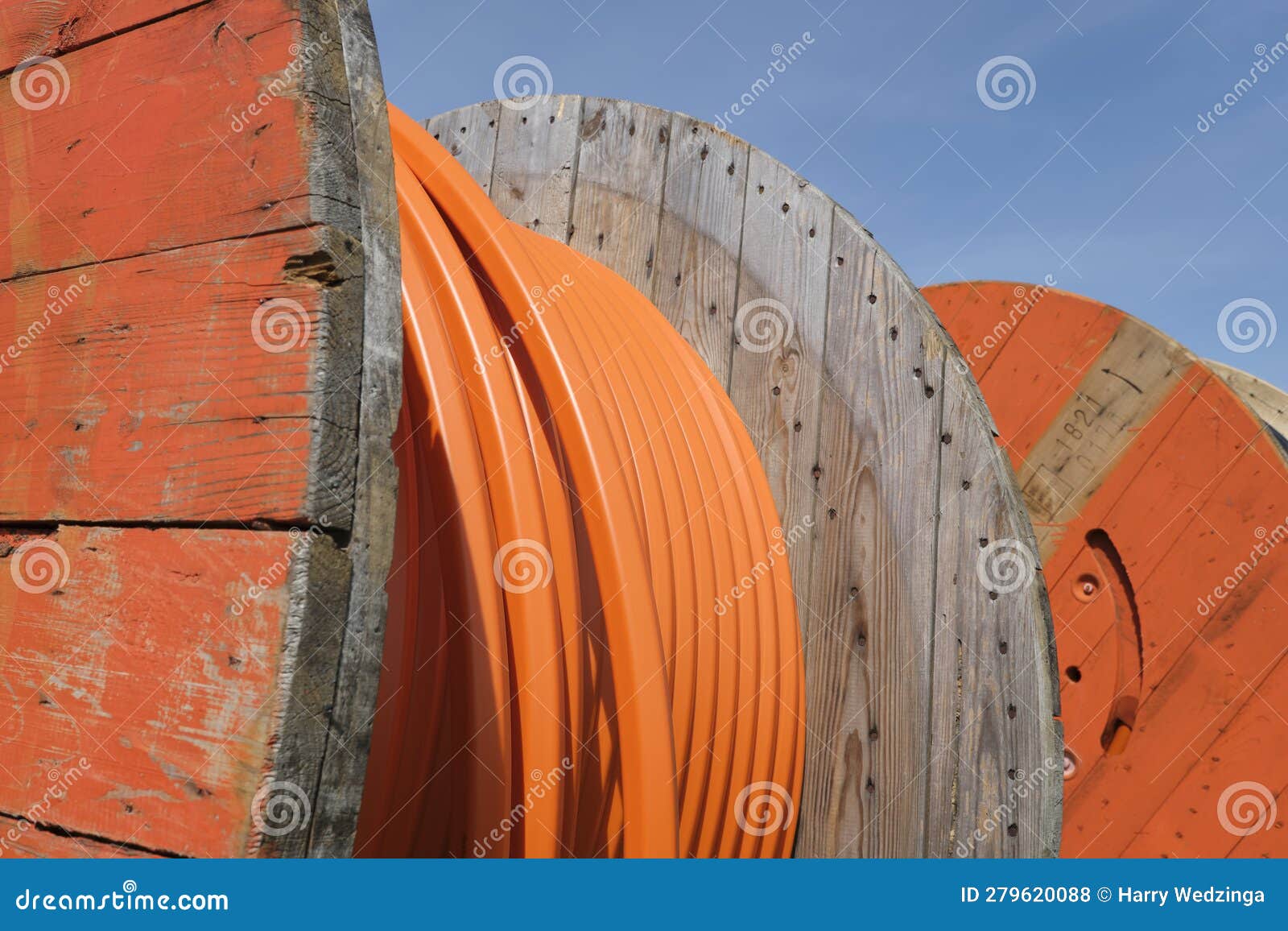 Rolls of Orange Colored Industrial Tube Cable Stock Photo - Image of ...