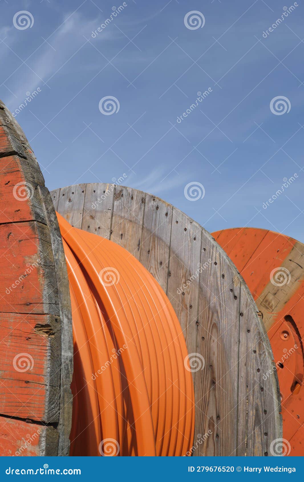 Rolls of Orange Colored Industrial Tube Cable Stock Photo - Image of ...