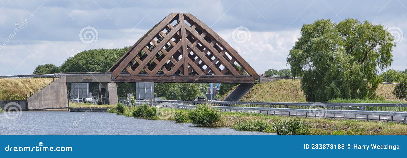Wooden Bridge Near Sneek in Friesland the Netherlands Stock Photo ...