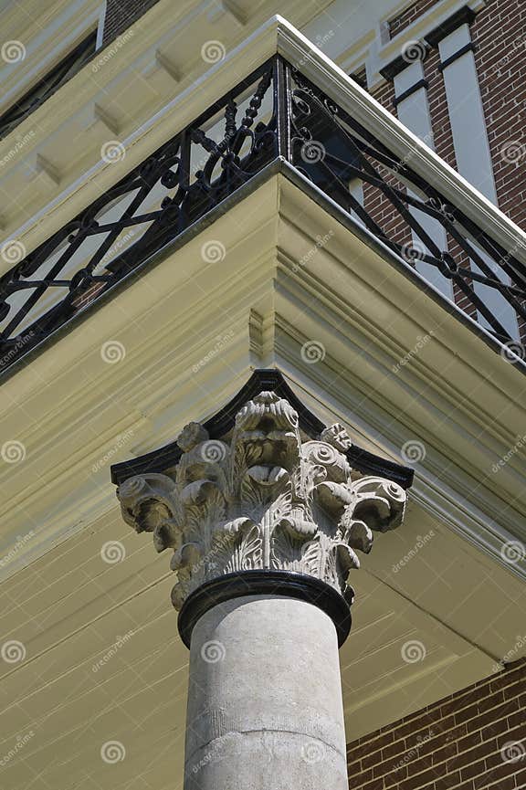Pillar with Acanthus Ornament on a Neoclassical Building Stock Image ...