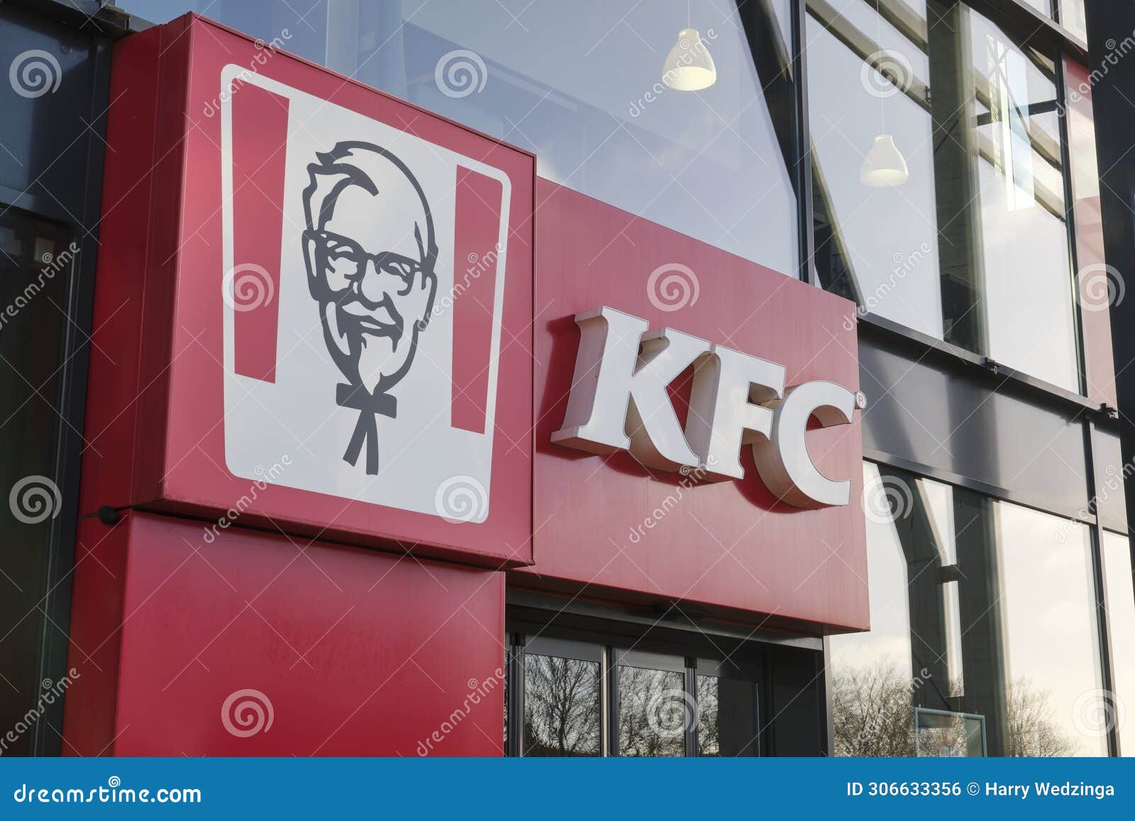 KFC Logo on a Restaurant in Leeuwarden Editorial Photo - Image of meal ...