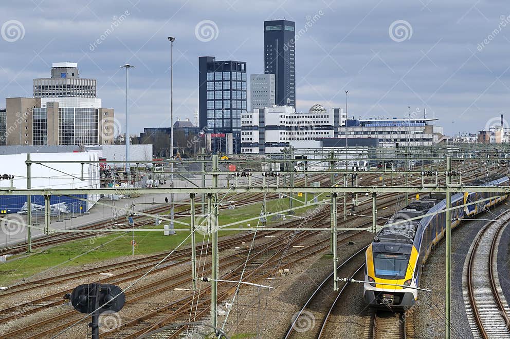 View of the Main Leewarden Train Station and the Leeuwarden Skyline ...