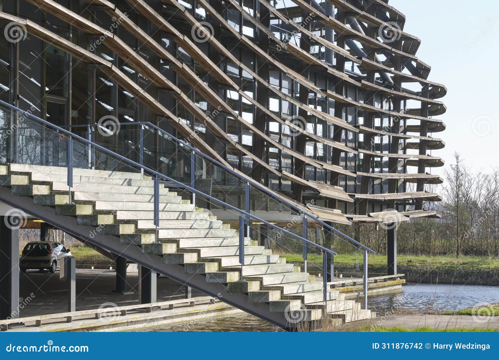 Wetsus Water Technology Building with Wooden Sun Blinds N Leeuwarden ...