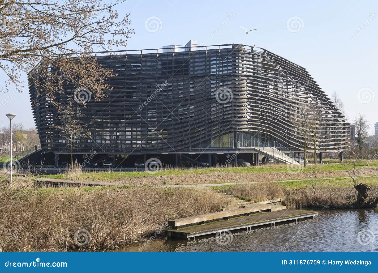 Wetsus Water Technology Building with Wooden Sun Blinds N Leeuwarden ...