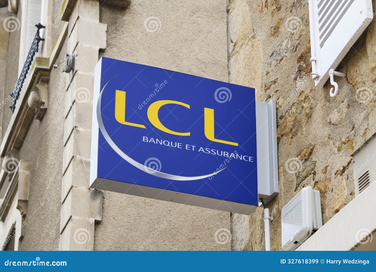 LCL Le Crédit Lyonnais Logo on a Facade of a Building N Southern France ...