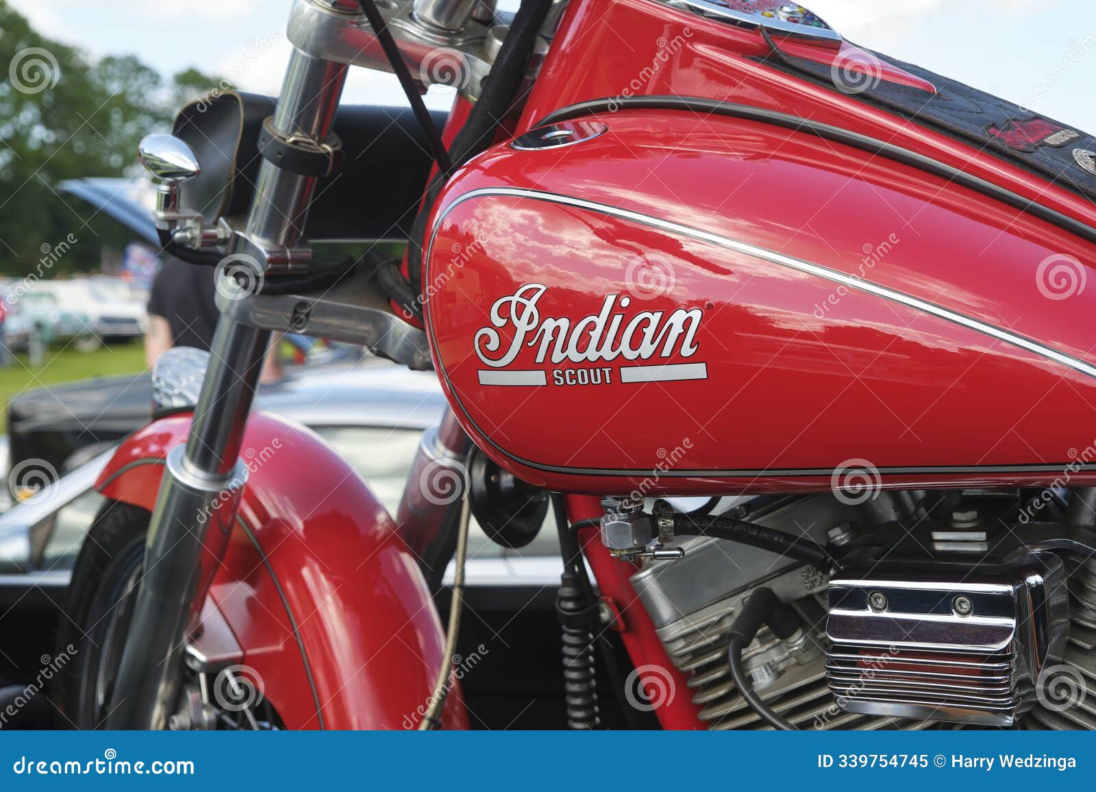 Indian Scout Logo On Motorcycle Model Bobber, During An Exhibition In ...
