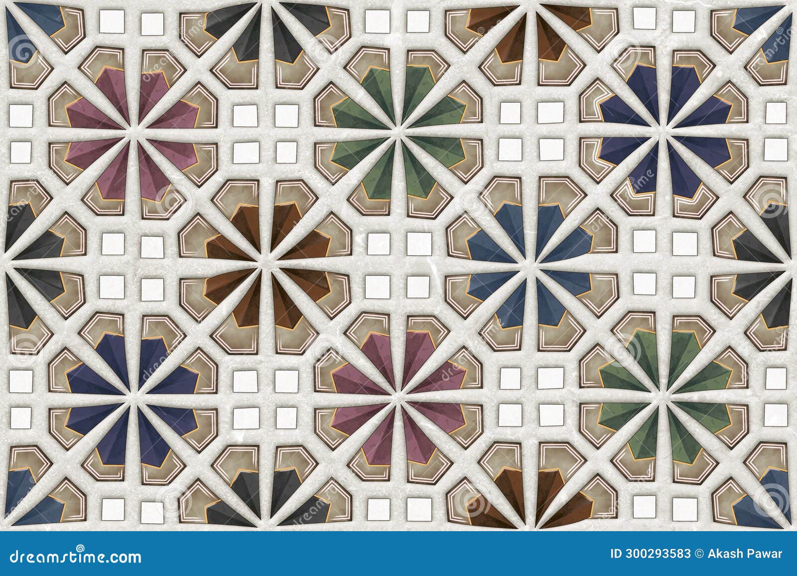 Colour Full Wall Tile Design Most Colourful Stock Illustration ...