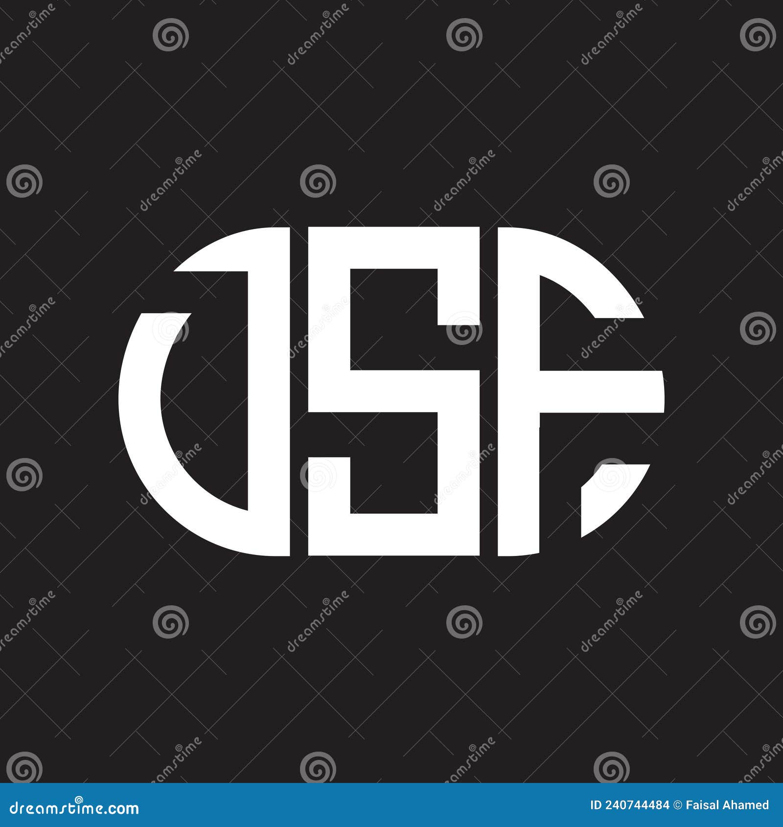 DSF Letter Logo Design on Black Background. DSF Creative Initials ...