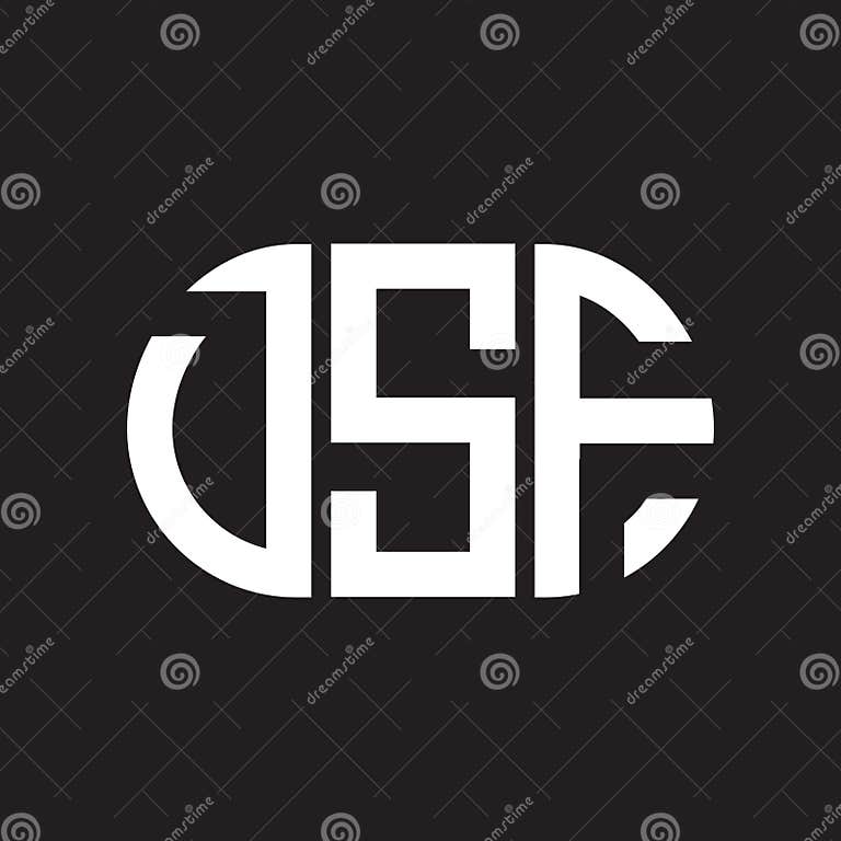 DSF Letter Logo Design on Black Background. DSF Creative Initials ...