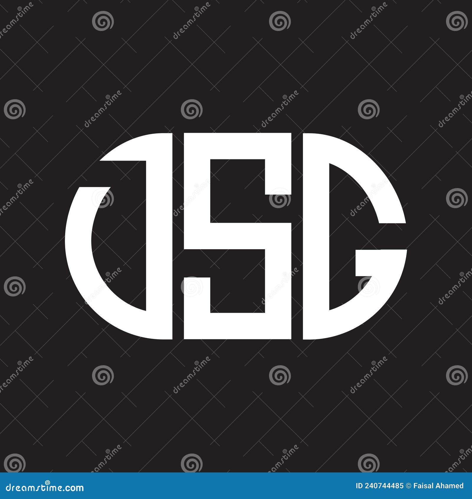 DSG Letter Logo Design on Black Background. DSG Creative Initials ...