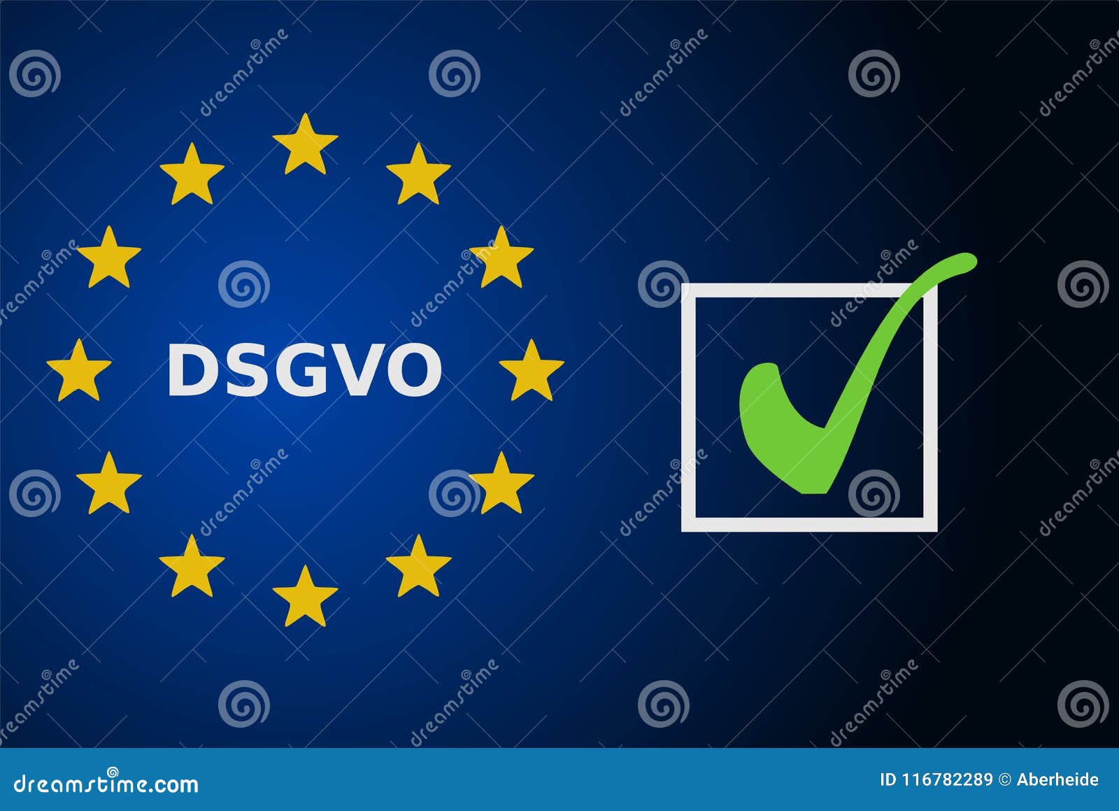DSGVO Concept with Check Mark Stock Vector - Illustration of letters ...