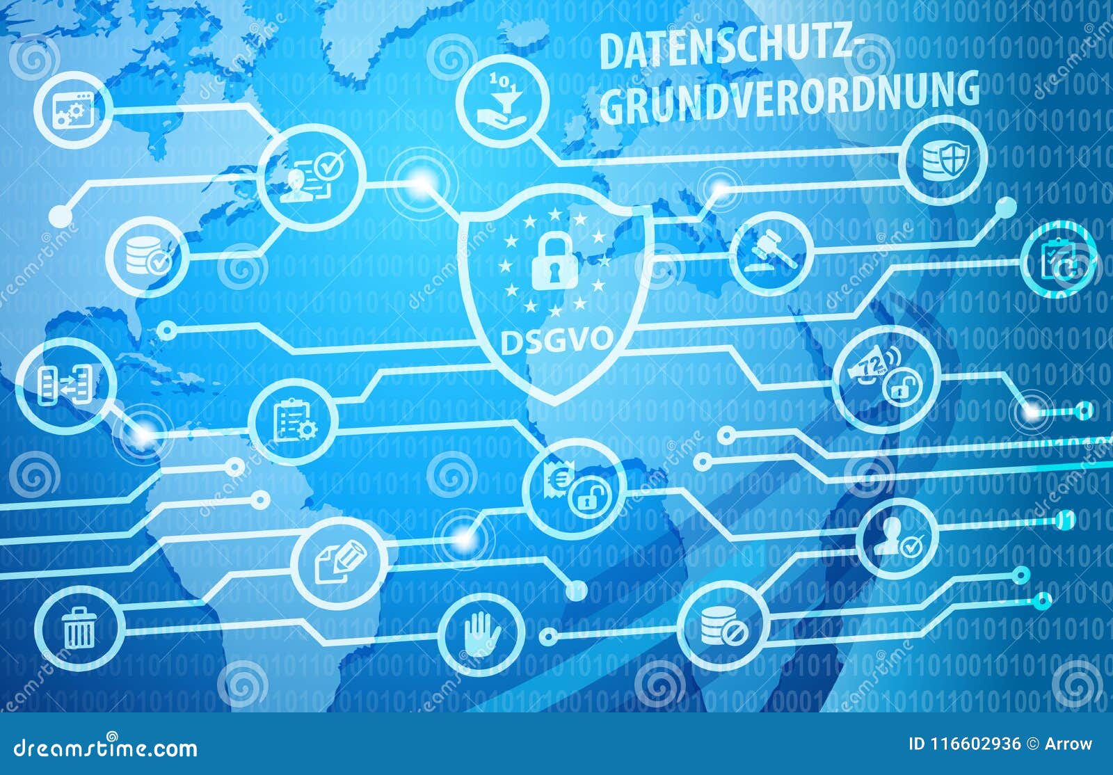 DSGVO General Data Protection Regulation Notification Icon Vector ...