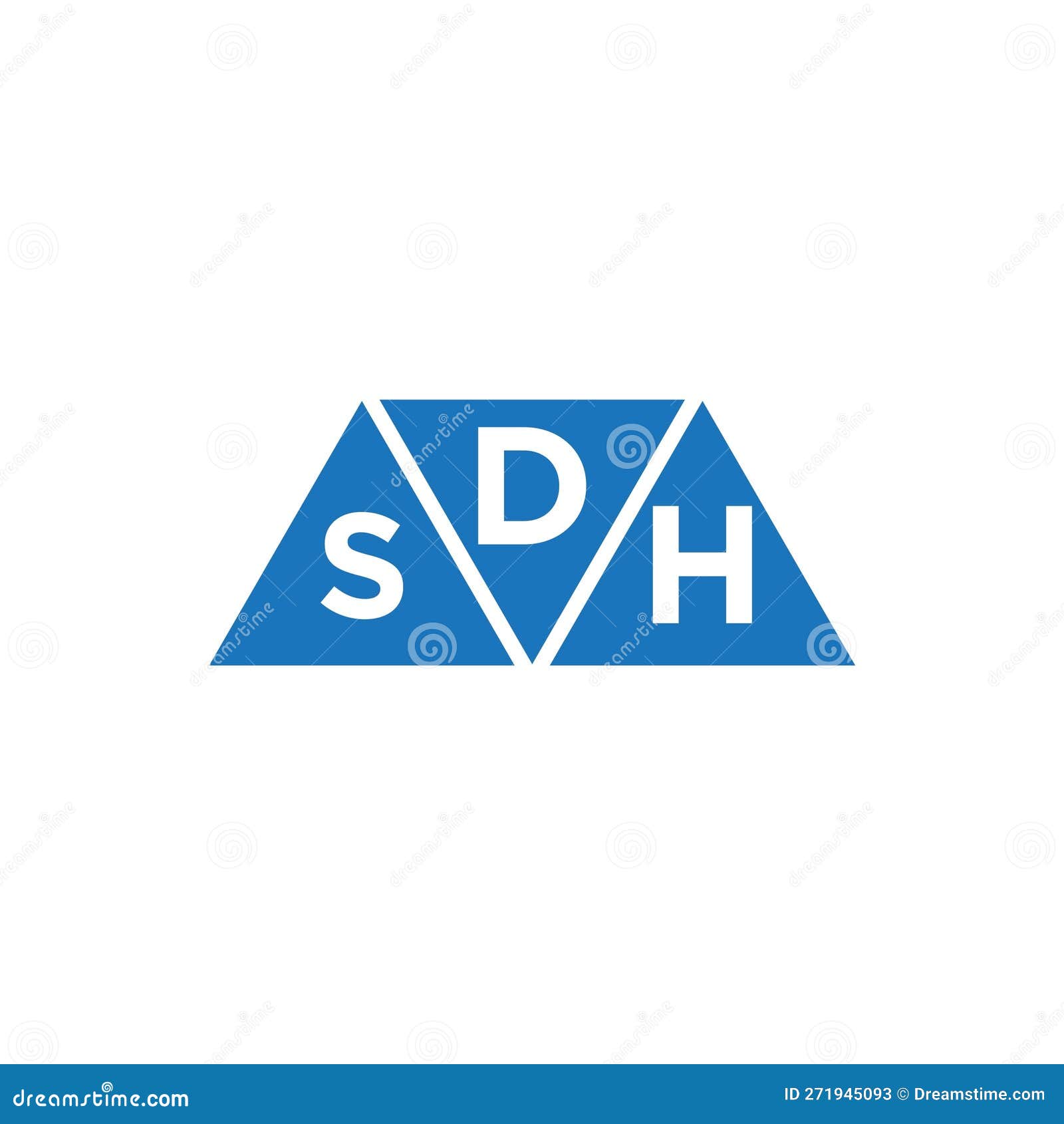 DSH 3 Triangle Shape Logo Design on White Background. DSH Creative ...