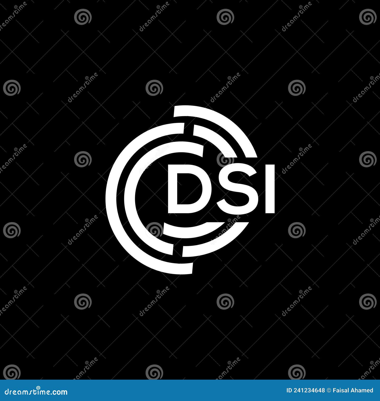 DSI Letter Logo Design on Black Background. DSI Creative Initials ...